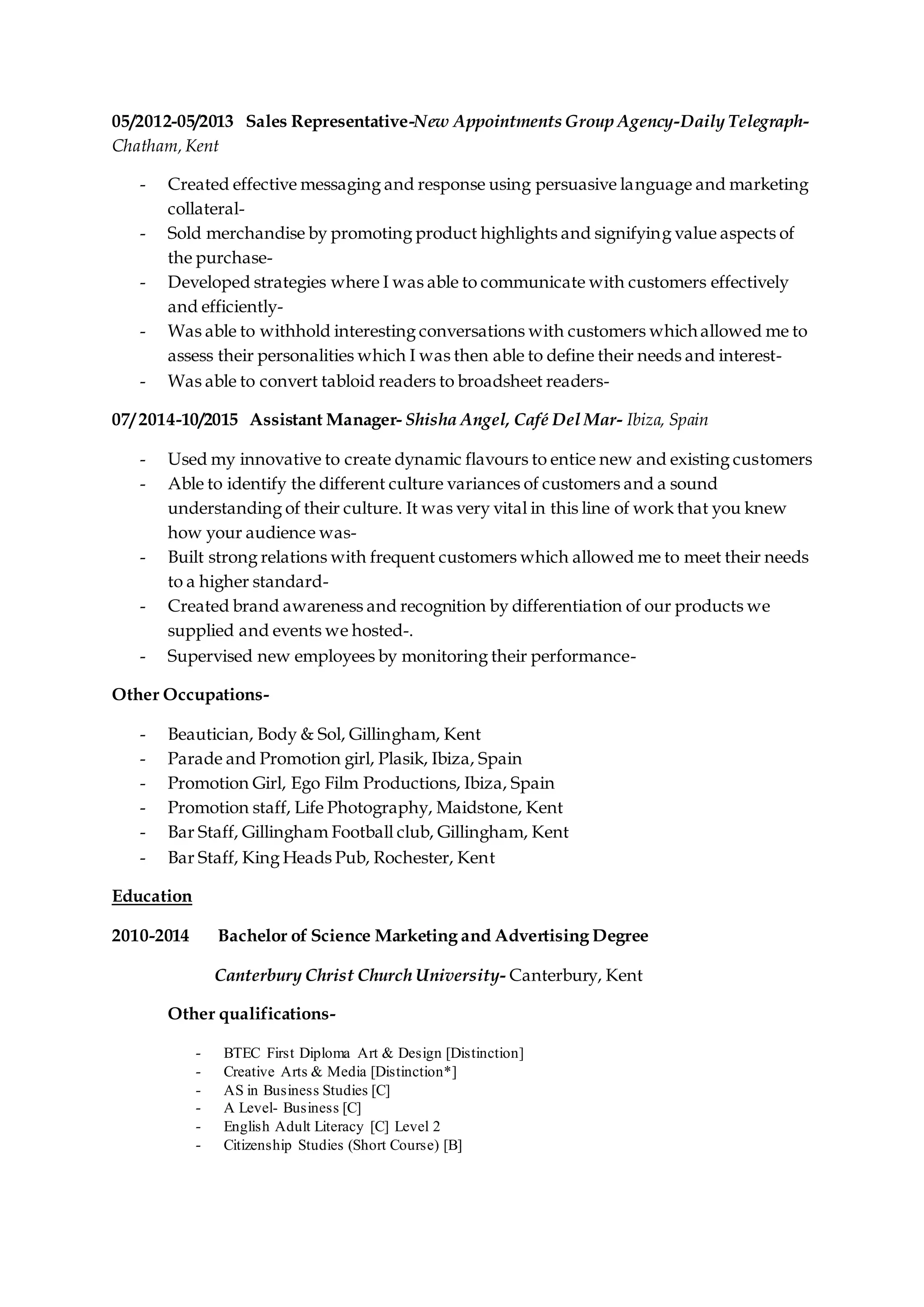 Curriculum chase martin 2016 | DOCX