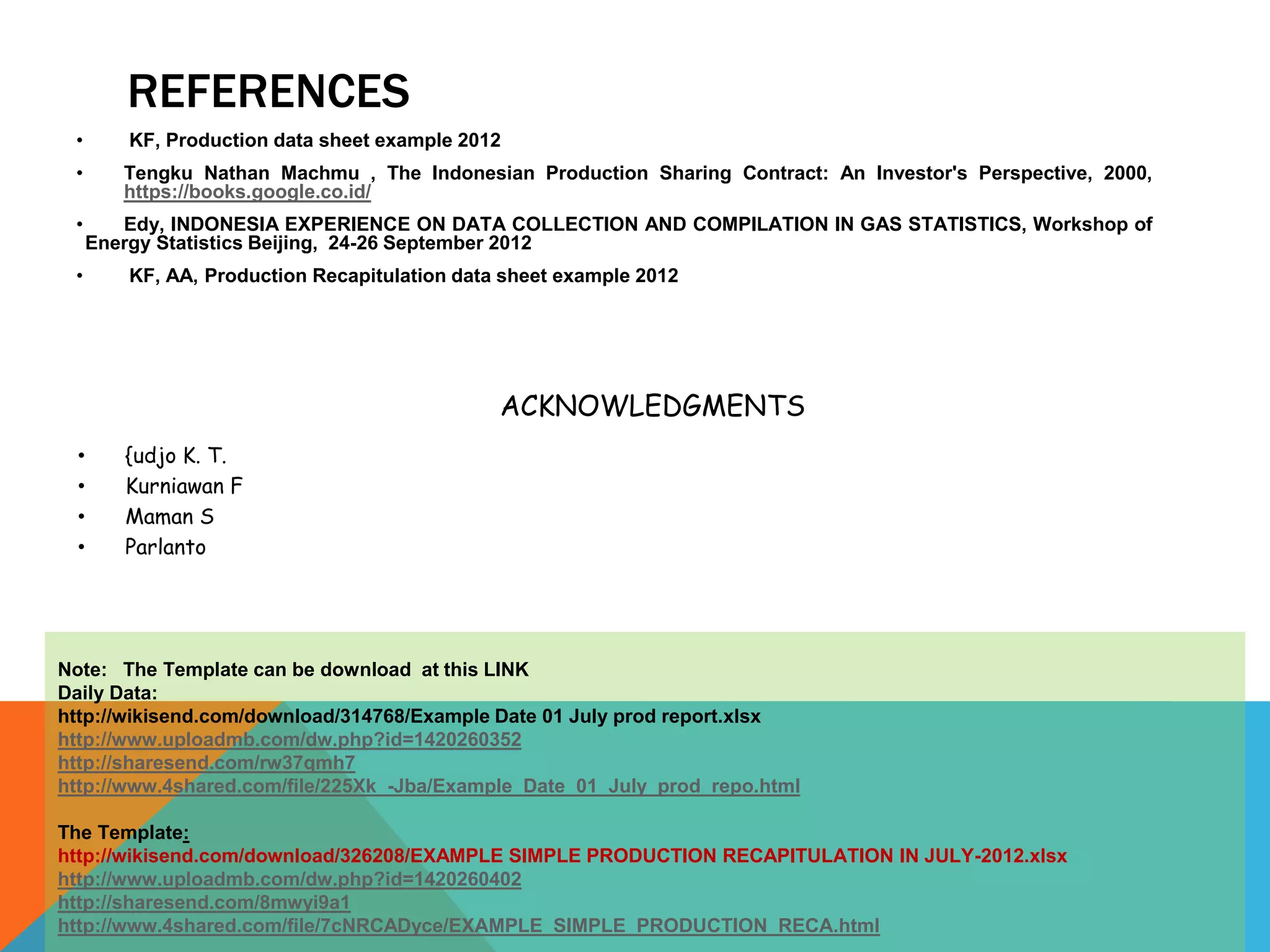 Production Recapitulation Template | PPTX