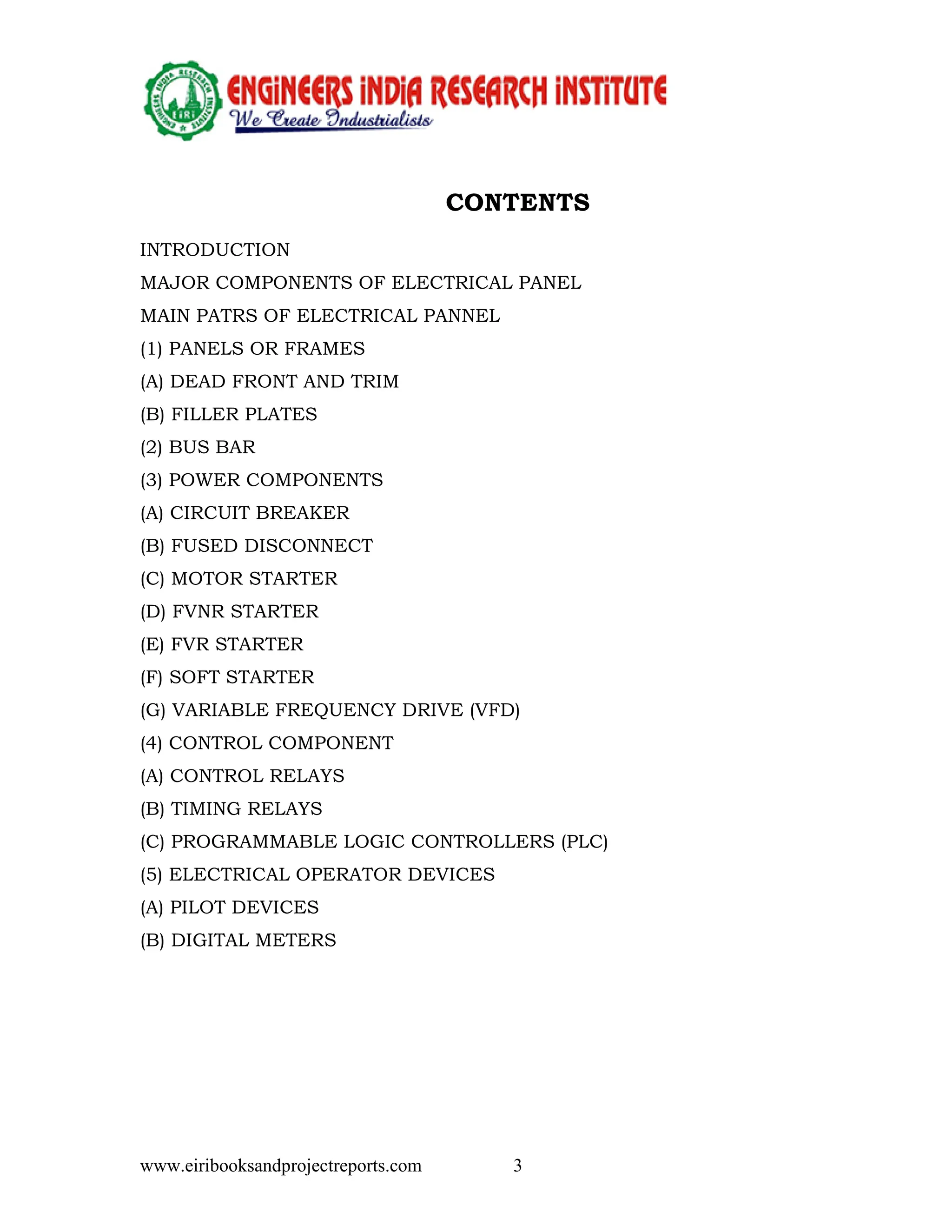 Detailed Project Report on LV ELECTRICAL PANELS MANUFACTURING UNIT | PDF