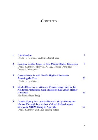 Gender and the Changing Face of Higher Education in Asia Pacific Deane ...