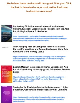 Gender and the Changing Face of Higher Education in Asia Pacific Deane ...