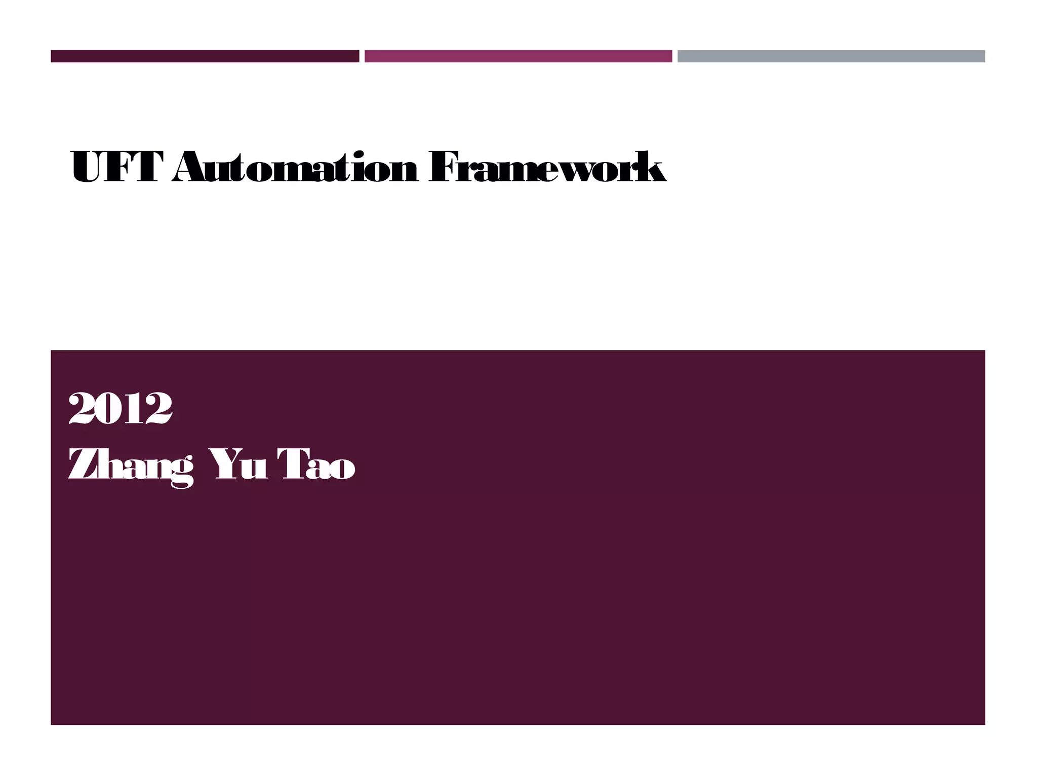 Qtpanduft Automation Framework Ppt