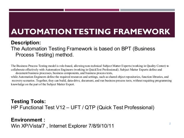 Qtpanduft Automation Framework
