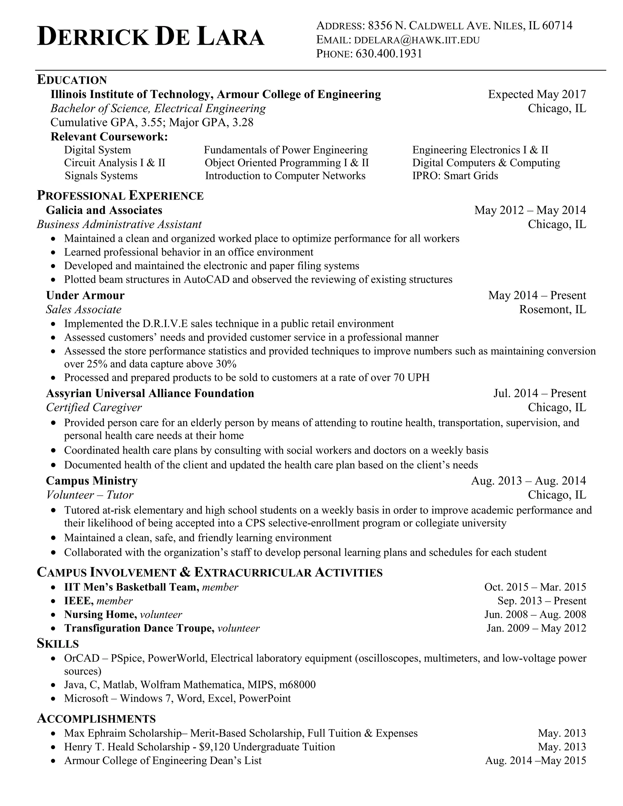 Derrick De Lara resume | PDF