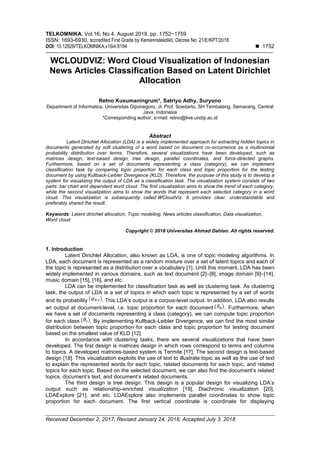 WCLOUDVIZ: Word Cloud Visualization of Indonesian News Articles Classification Based on Latent ...