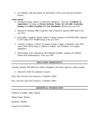 Hetal V. Parikh Resume | DOCX