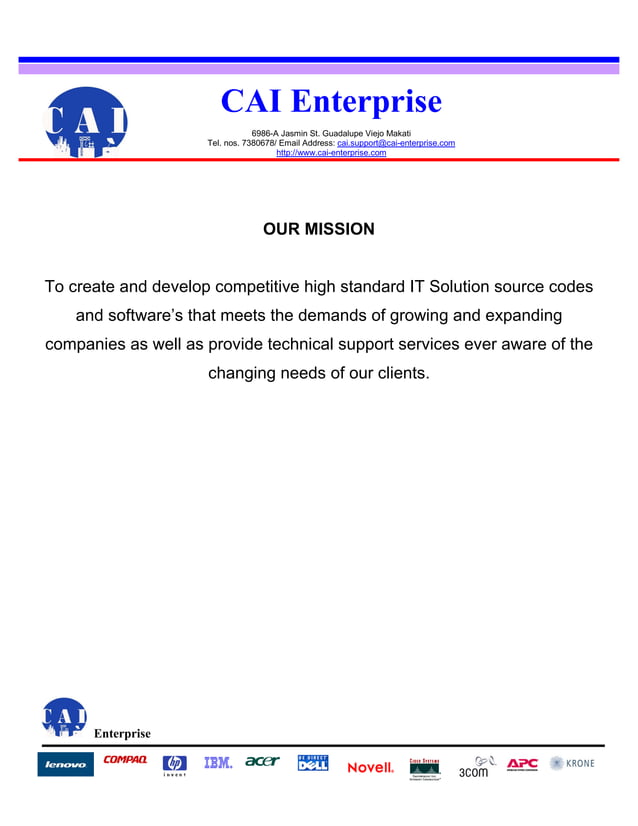 CAI Company Profile | PDF | Information Services Industry | Industries