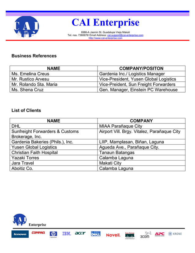 CAI Company Profile | PDF | Information Services Industry | Industries