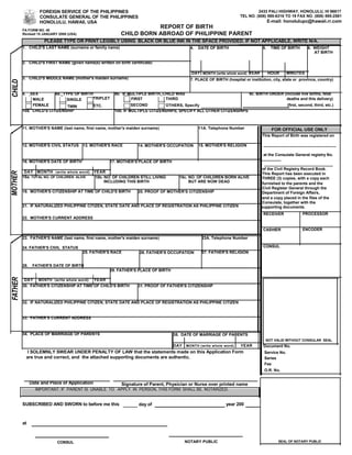 Report of Birth Honolulu | PDF