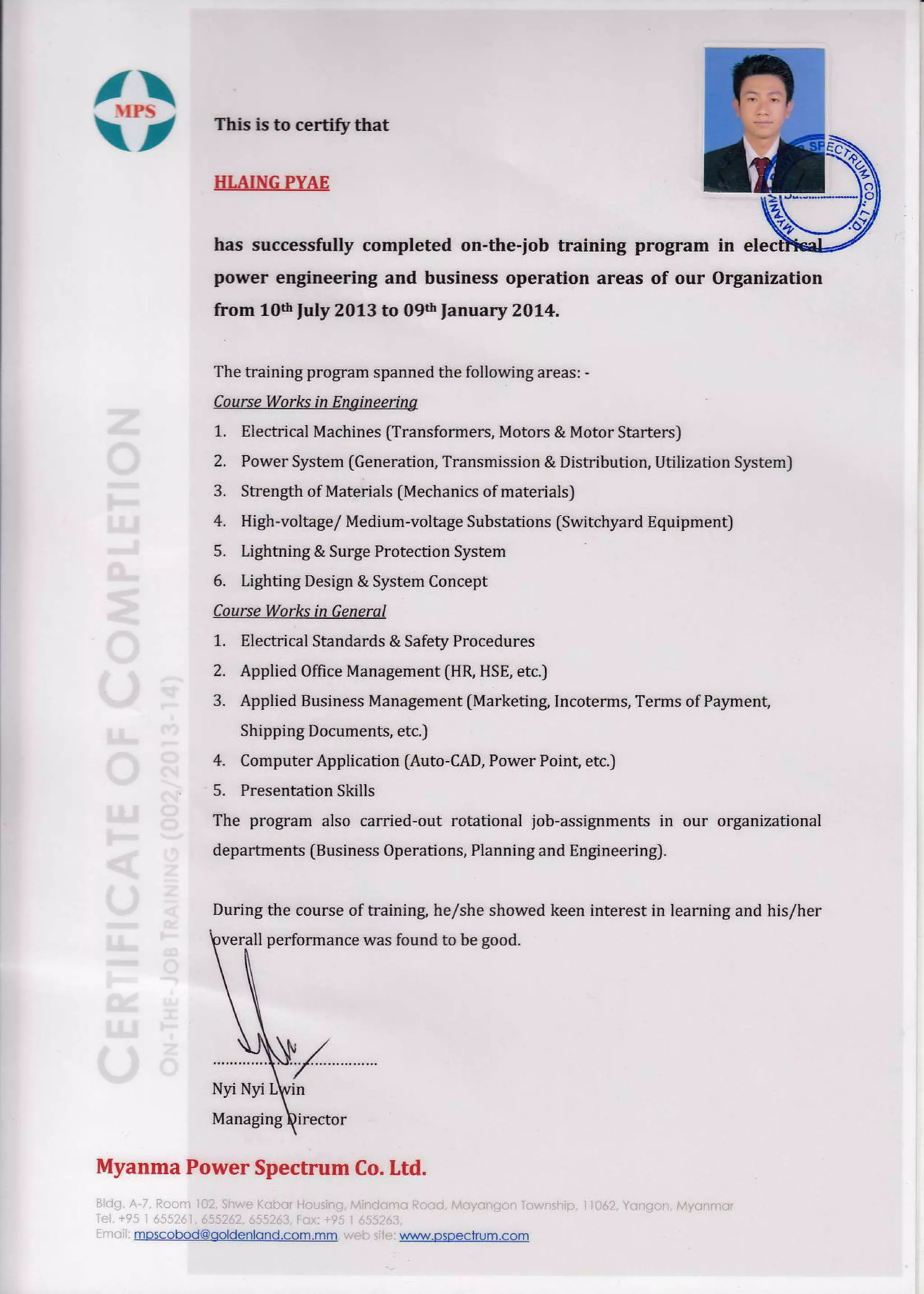 Hlaing Pyae MPS | PDF