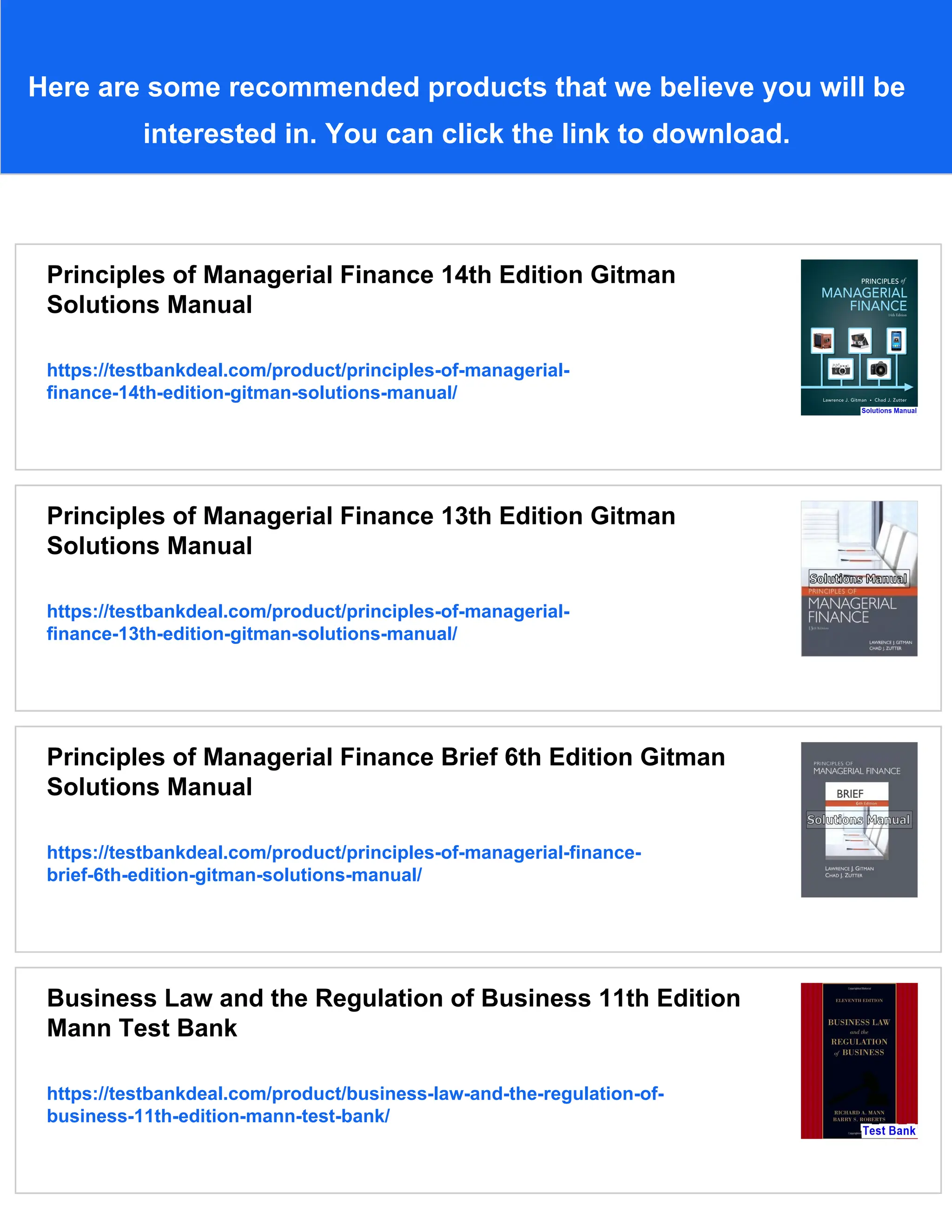 Principles of Corporate Finance Canadian 2nd Edition Gitman Solutions Manual | PDF