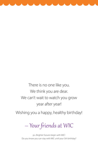 Maryland WIC Outreach Birthday Card One Year Old - English | PDF