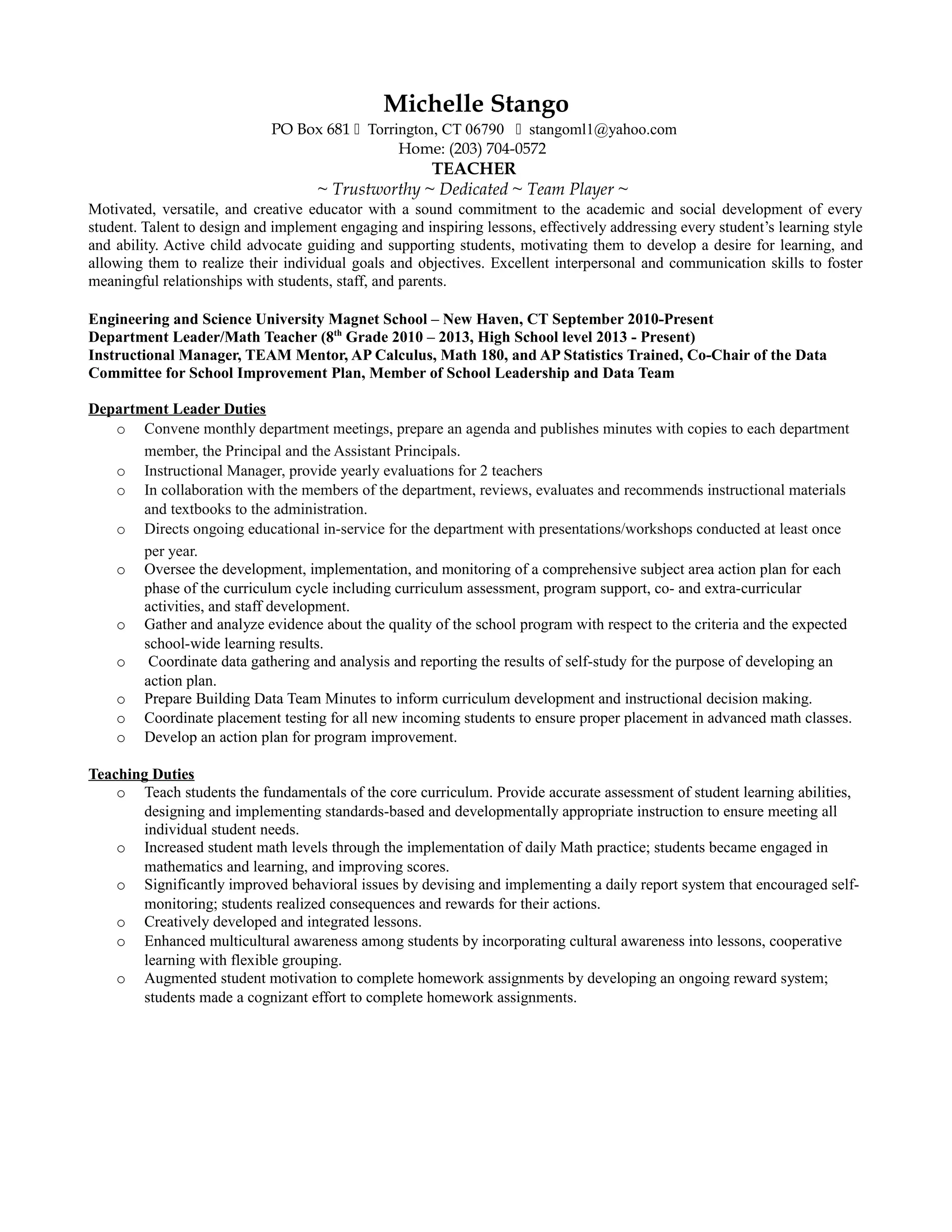 Michelle Resume | DOC