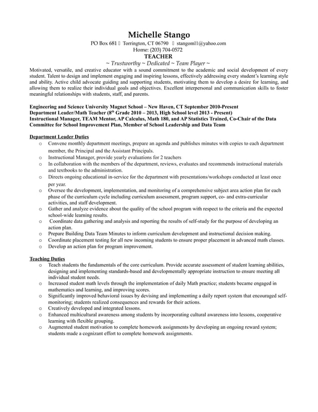 Michelle Resume | DOC