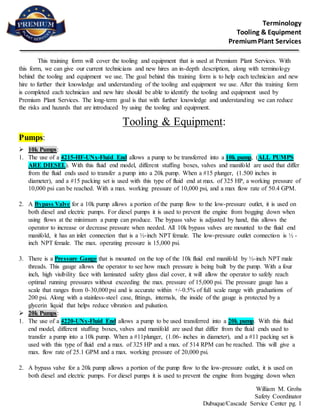Tooling Equipment Terminology Training | DOCX