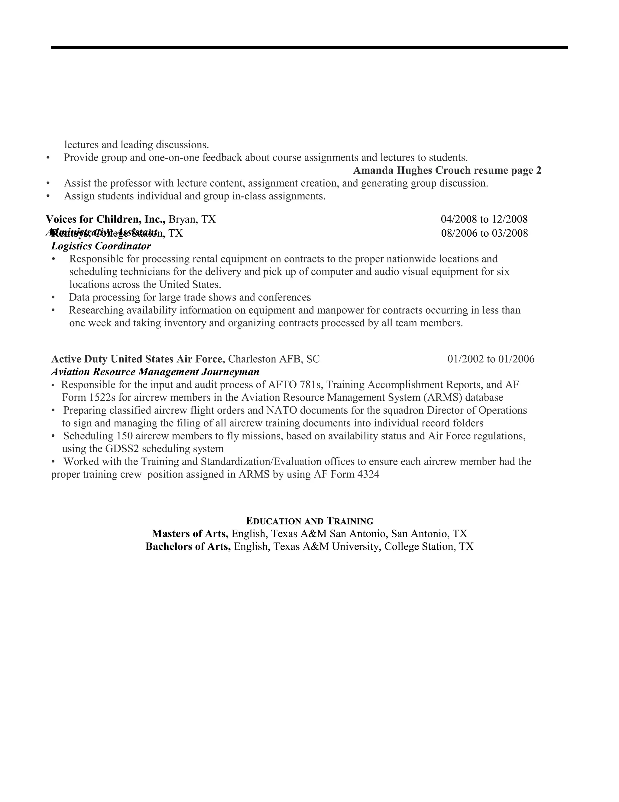 amanda-hughes-crouch-resumemar2015 | DOC | Professional School ...