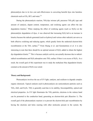 Final Photocatalysis Lab Report (1) (1) | PDF