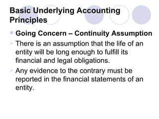 469206 Basic Underlying Accounting Principles | PPT | Stocks and Bonds ...