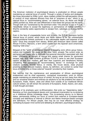Dwt: A Tool for Breaking the Chains of Psychological Slavery By Uhuru ...