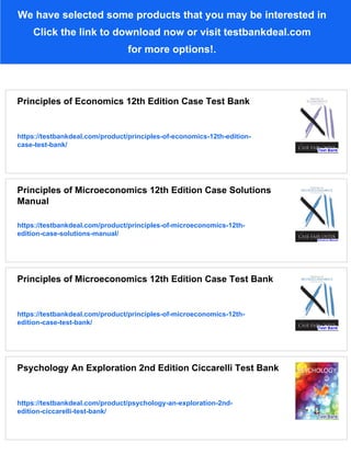 Principles of Economics 12th Edition Case Solutions Manual | PDF