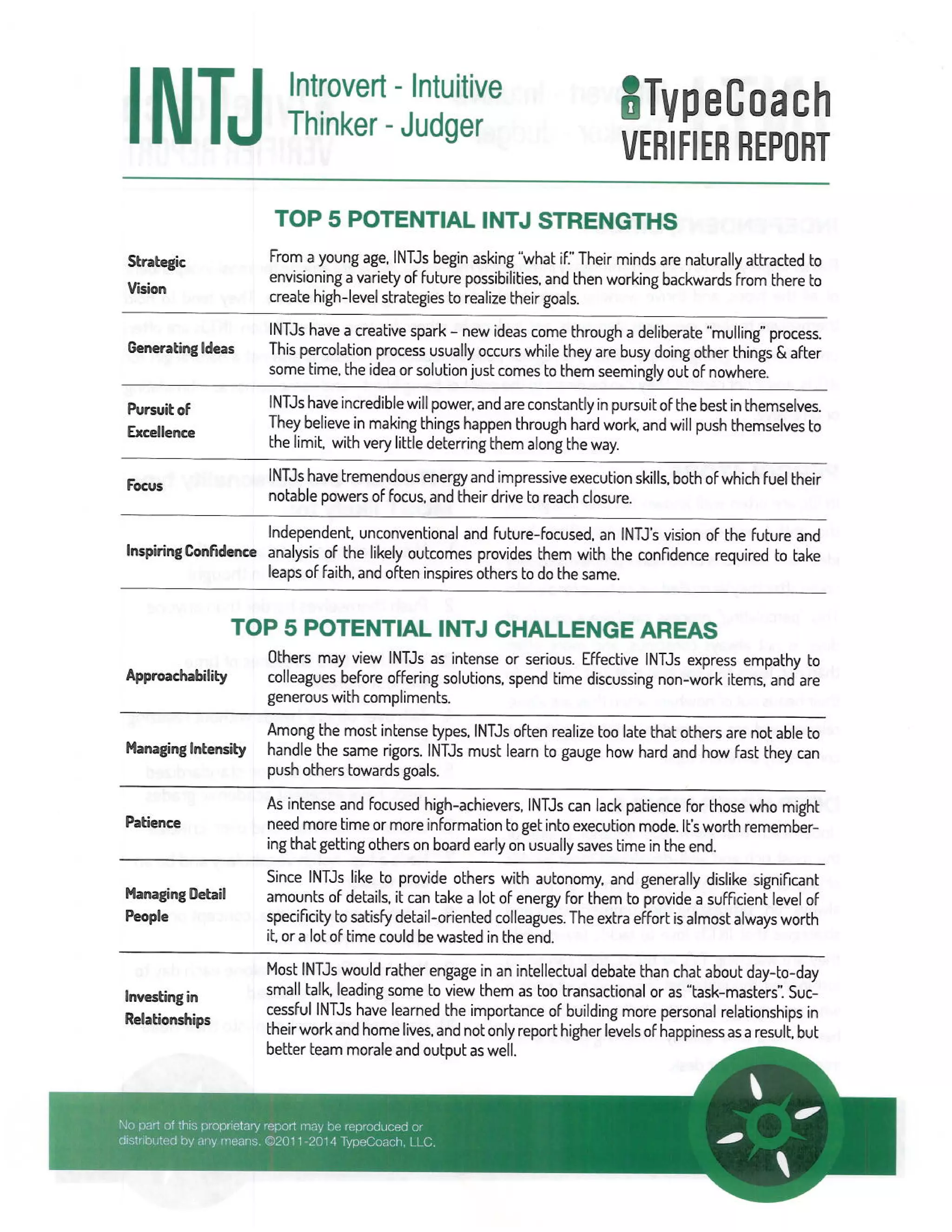 TypeCoach-INTJ | PDF