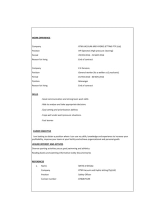 My cv | PDF | Careers