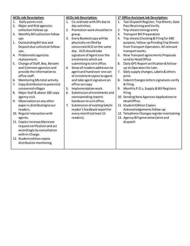 Circulation Dept Roles & Responsibilities with new process | PDF