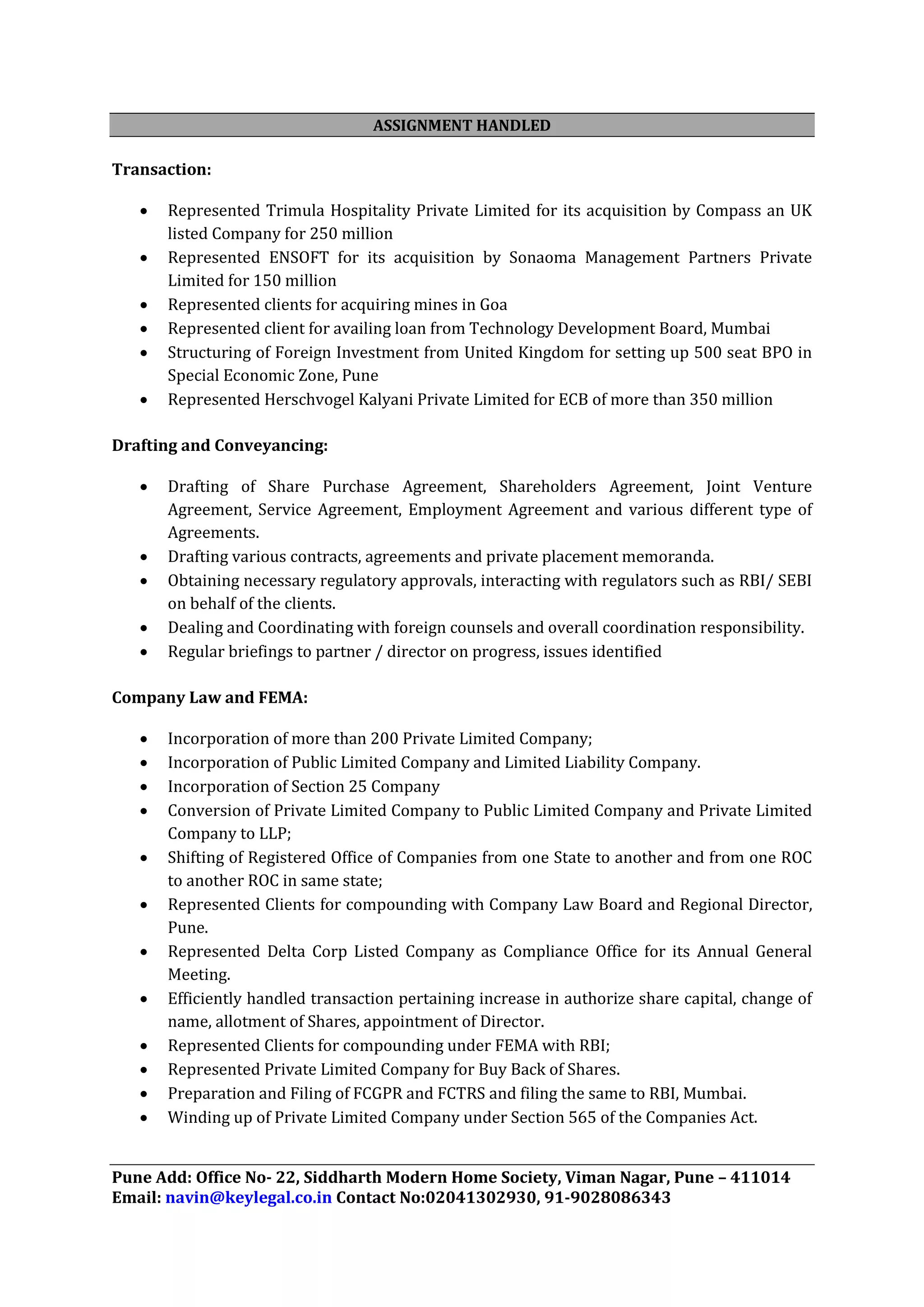 Key Legal Advisors LLP-Profile | PDF