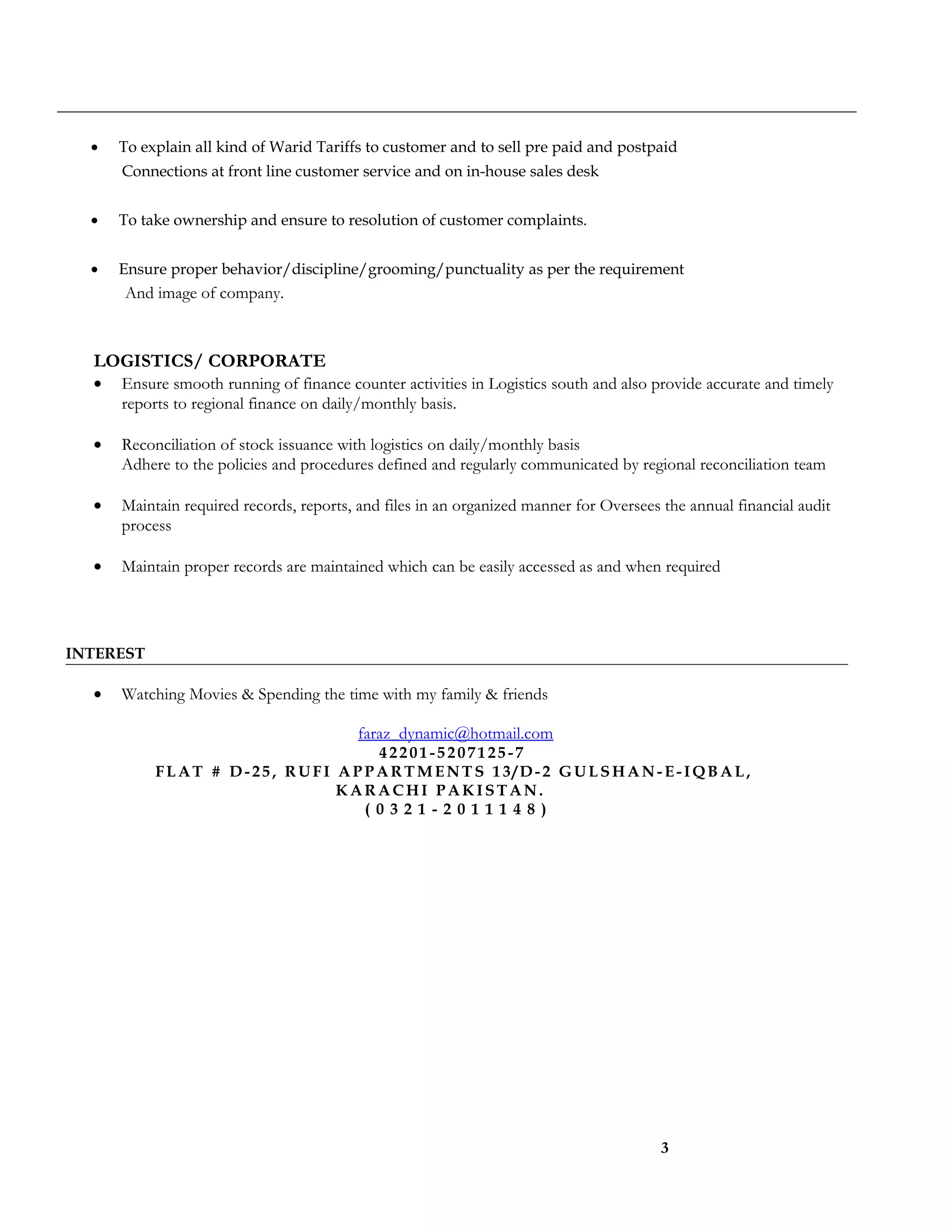 CV FARAZ AHMED | DOC