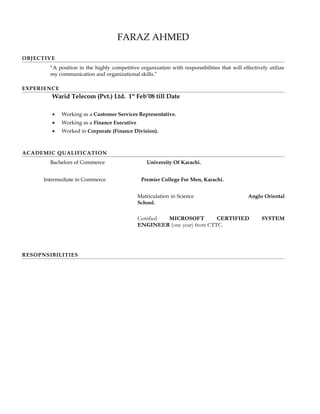 CV FARAZ AHMED | DOC