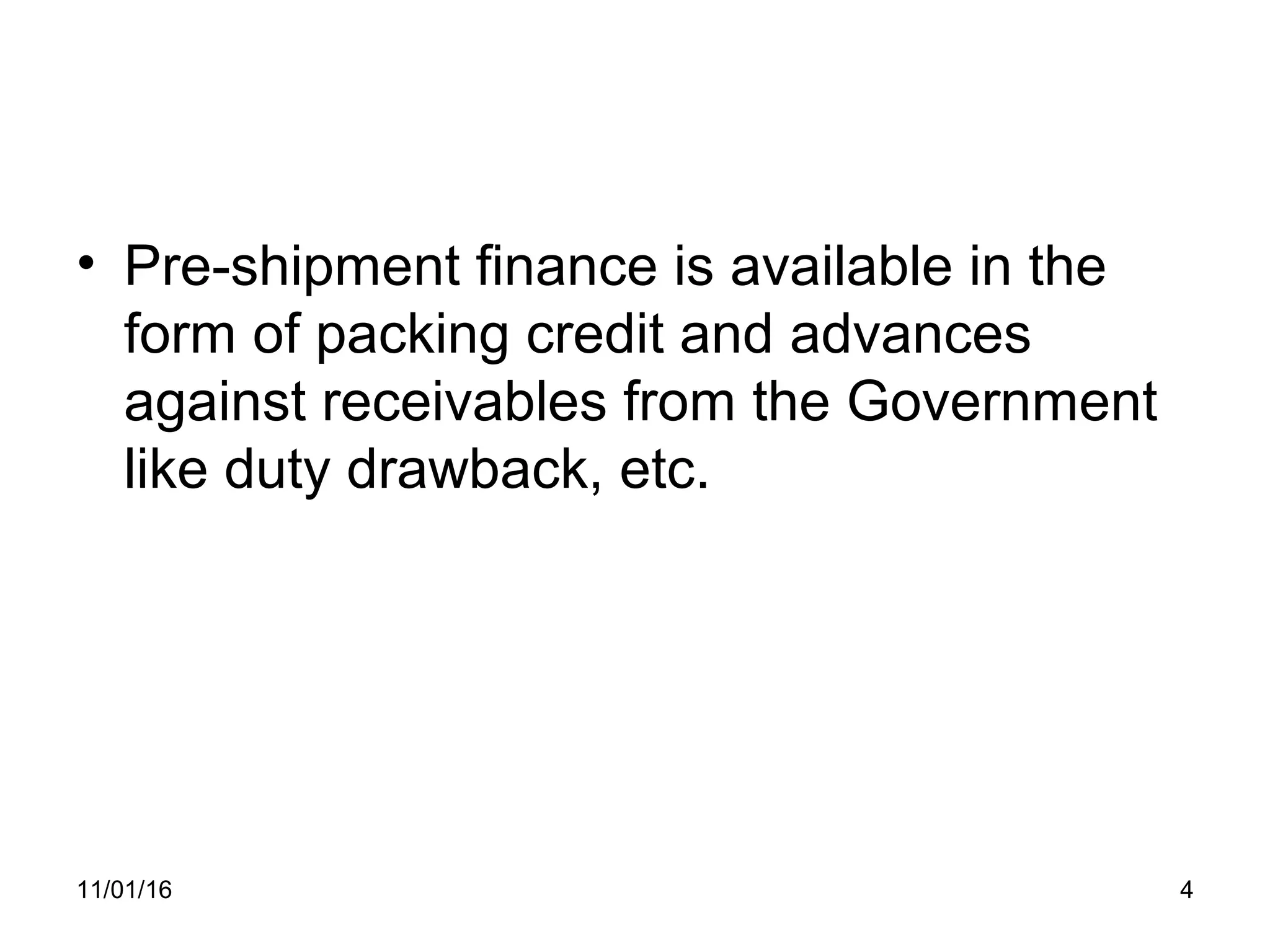Export Finance-packing credit | PPT