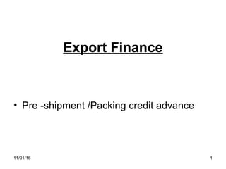 Export Finance-packing credit | PPT