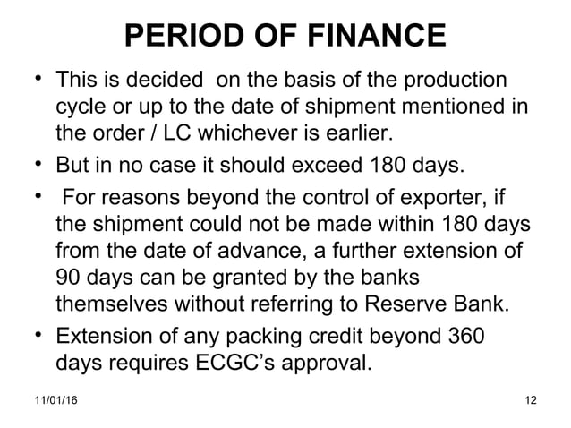 Export Finance-packing credit | PPT