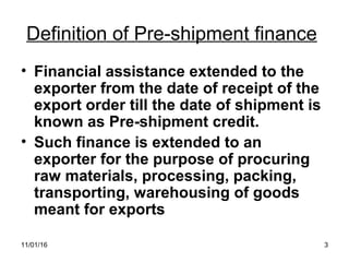 Export Finance-packing credit | PPT