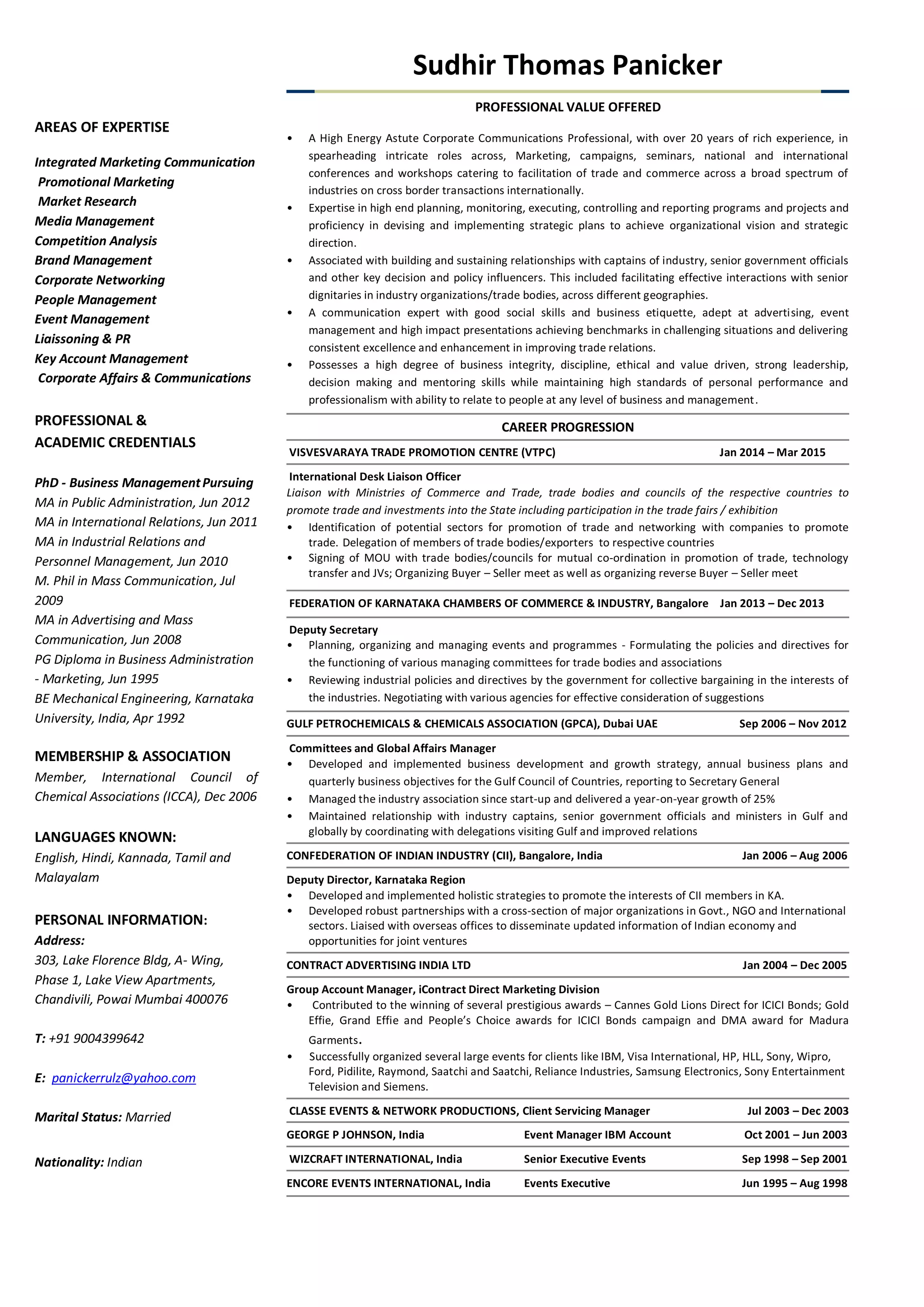 Sudhir_Panicker_Profile | PDF
