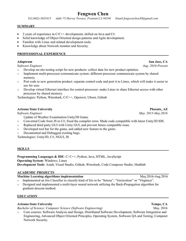 Fengwen_Chen_Resume | PDF