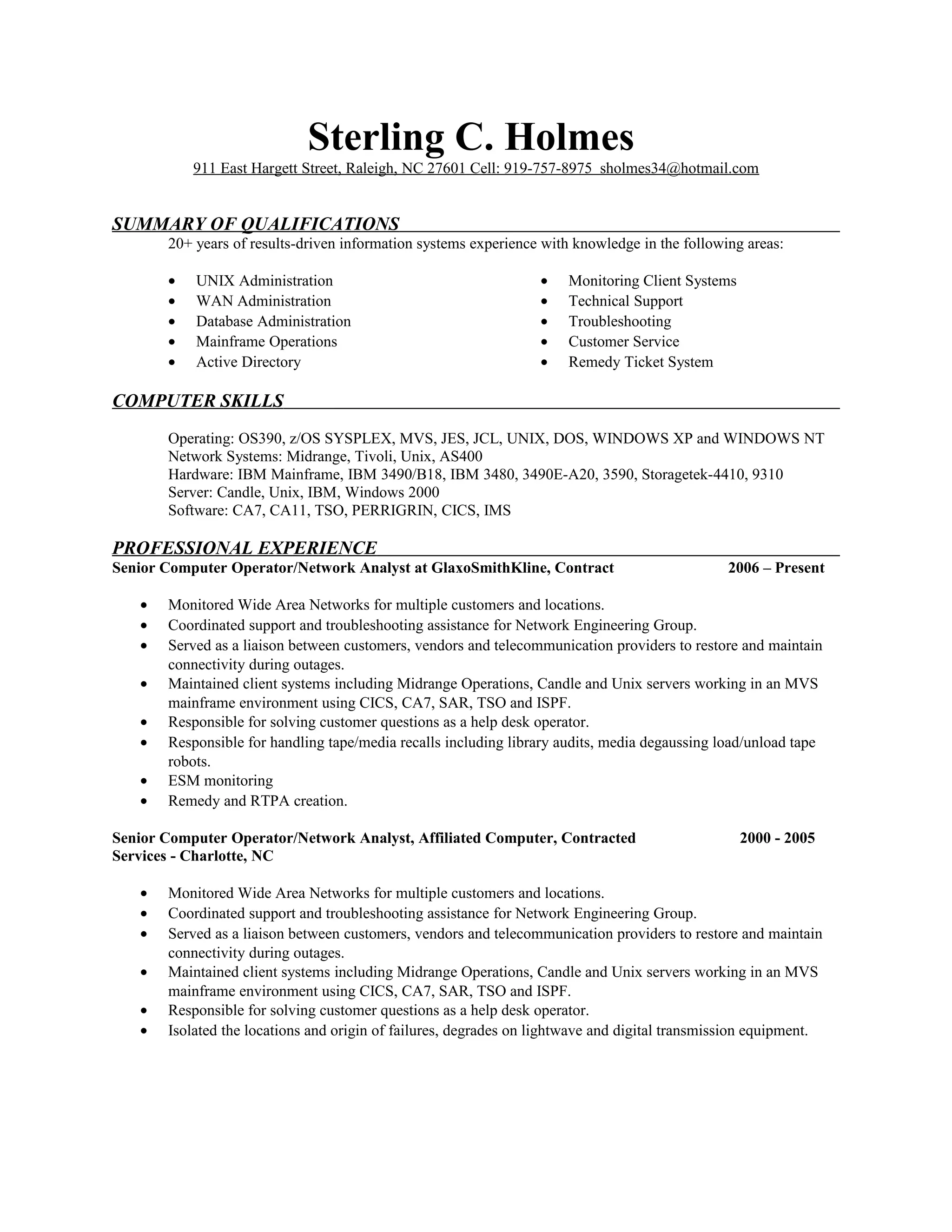 Sterling's Resume 1 (1) | DOC
