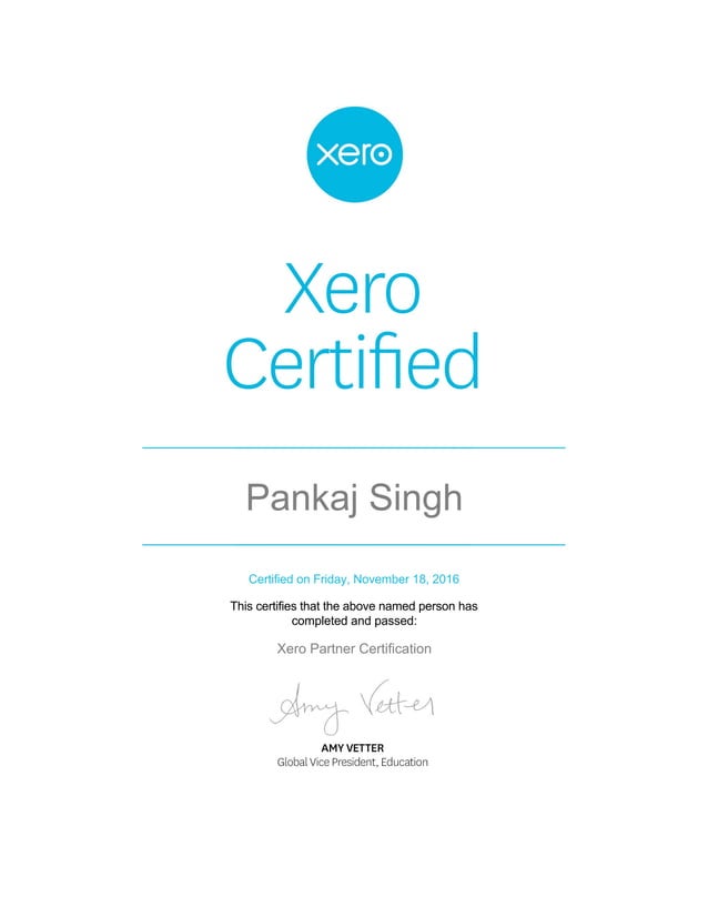 xero certificate | PDF