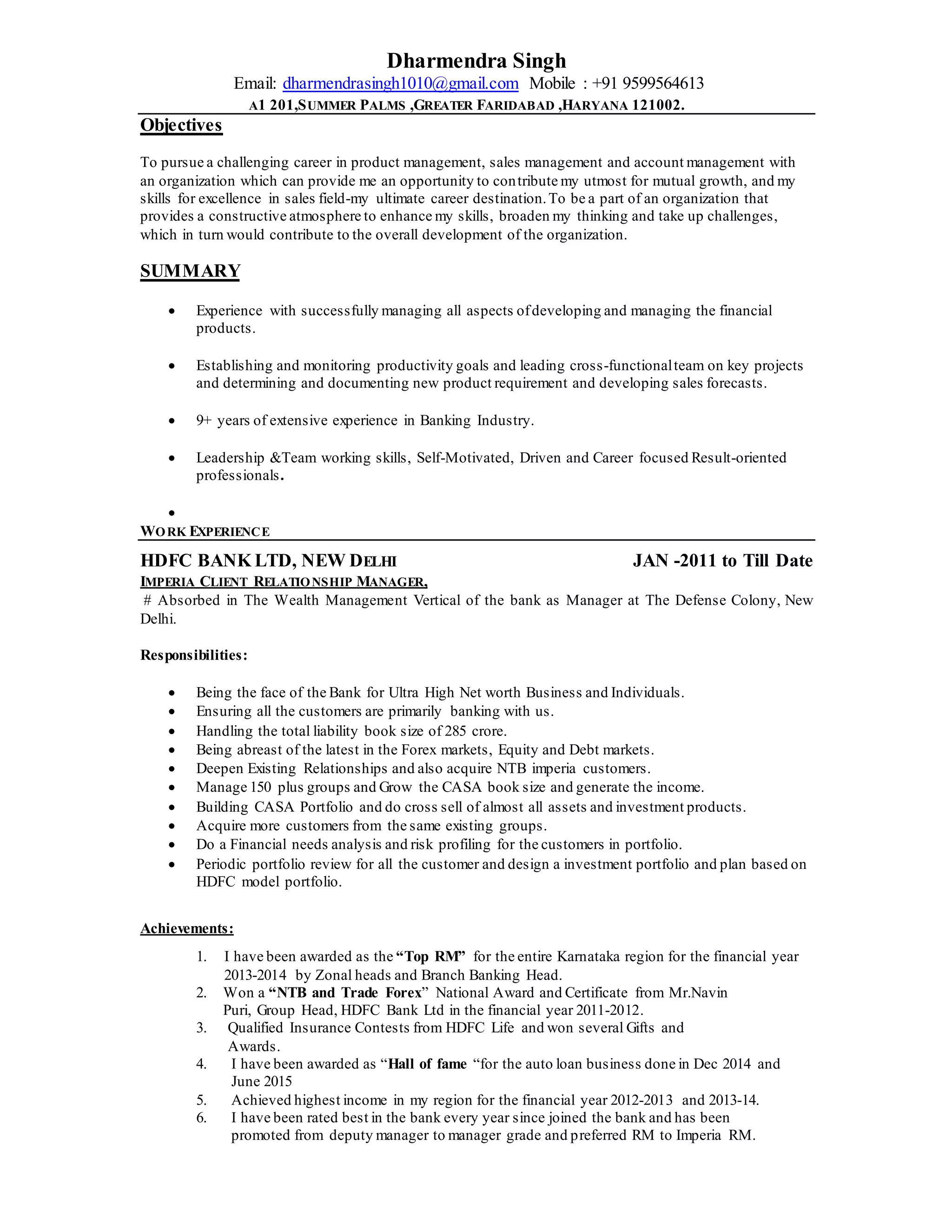 Dharmendra Singh_Resume | DOCX