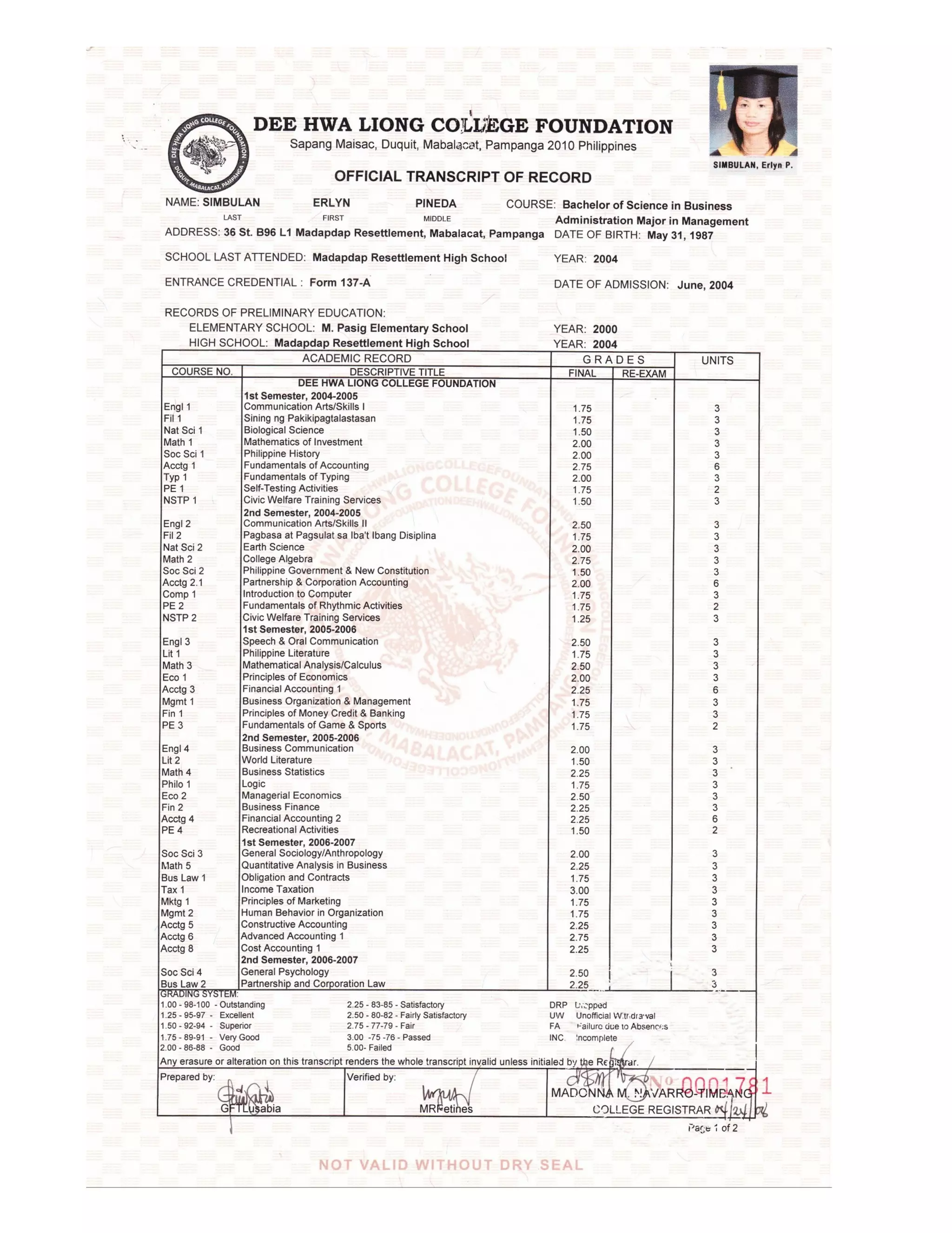 TRANSCRIPT OF RECORDS | DOC
