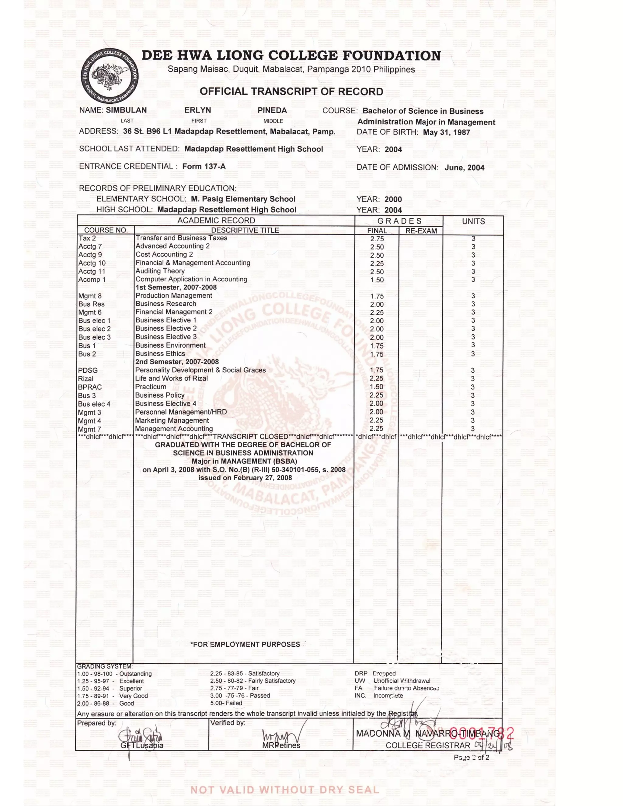 TRANSCRIPT OF RECORDS | DOC