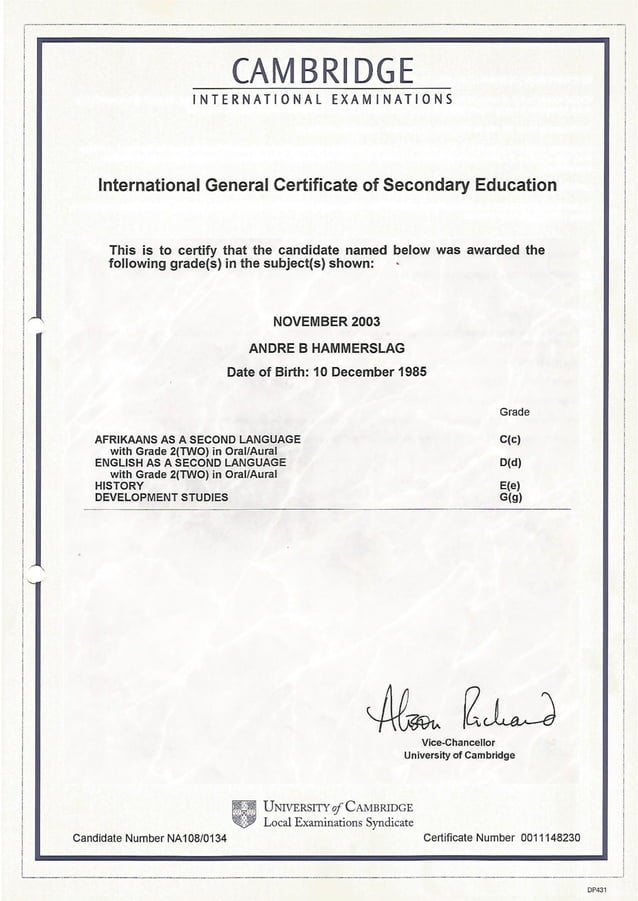 Grade 12 Certificate | PDF