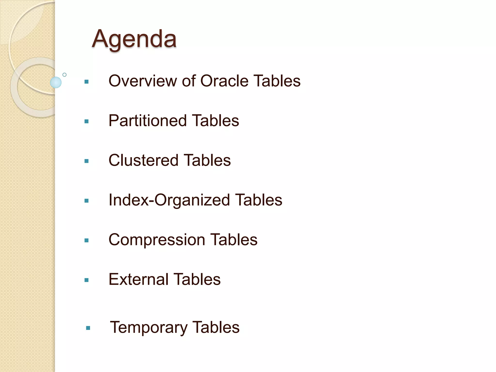 oracle tables | PPT