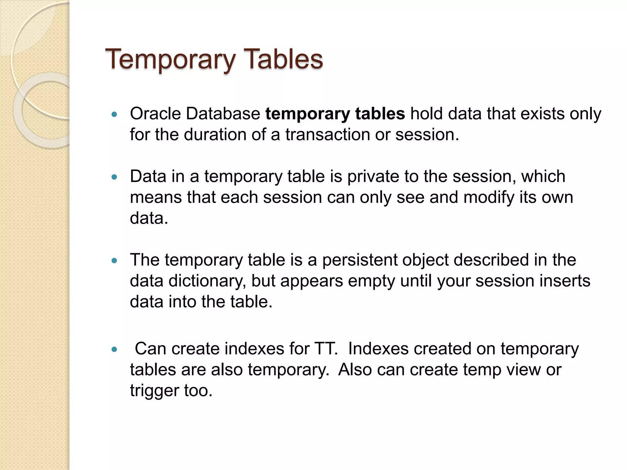 oracle tables | PPT