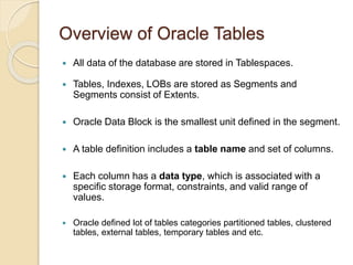 oracle tables | PPT