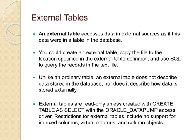 oracle tables | PPT