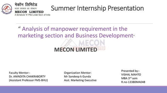 Summer Internship presentation 2 | PPT