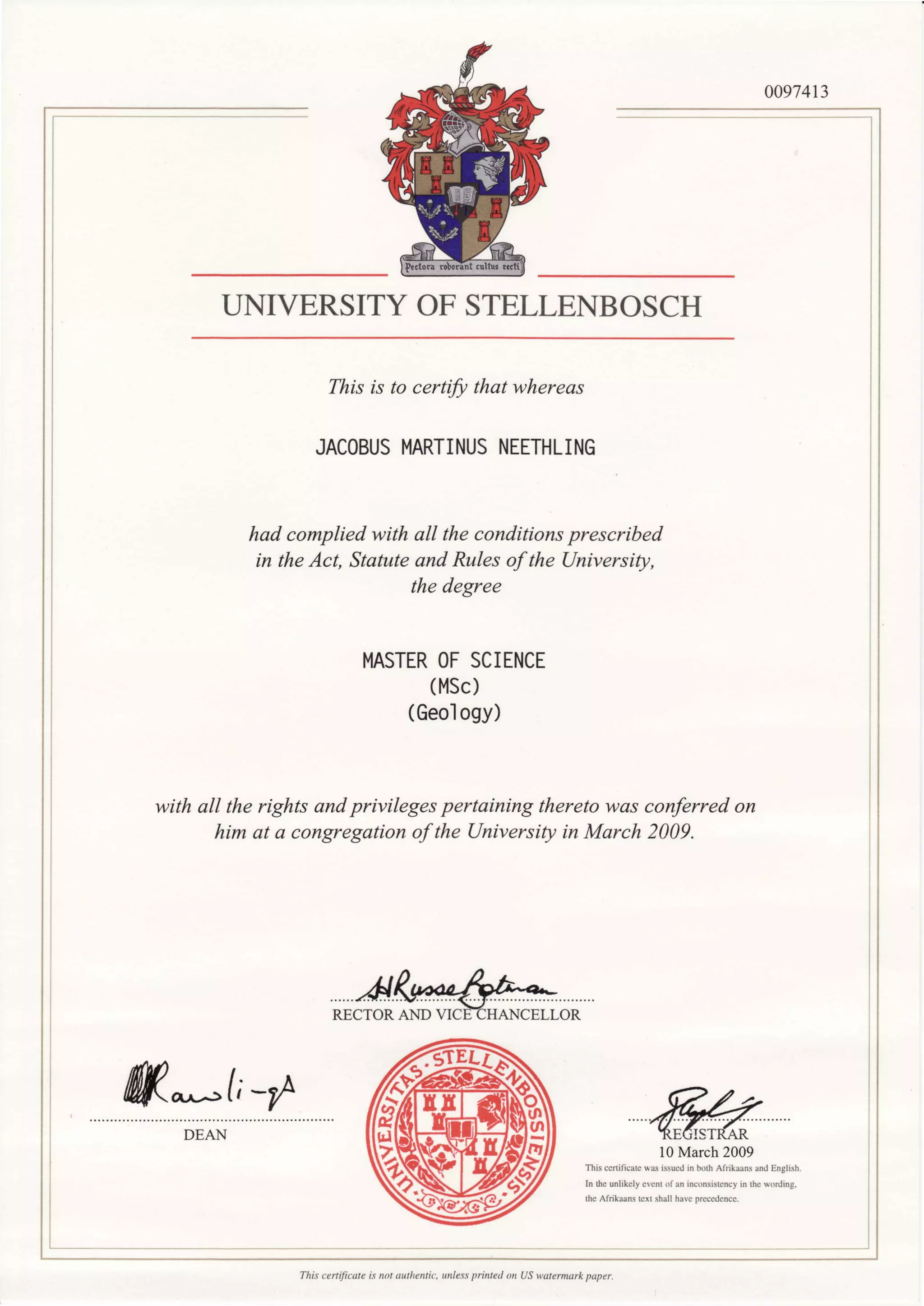 JM Neethling Masters Degree | PDF
