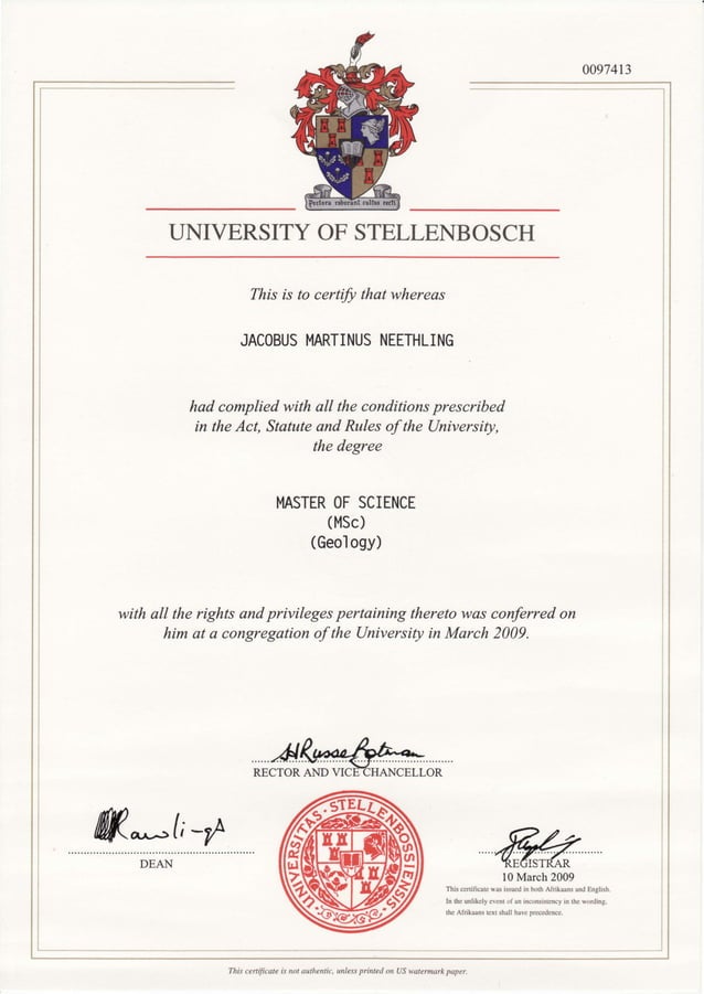 JM Neethling Masters Degree | PDF