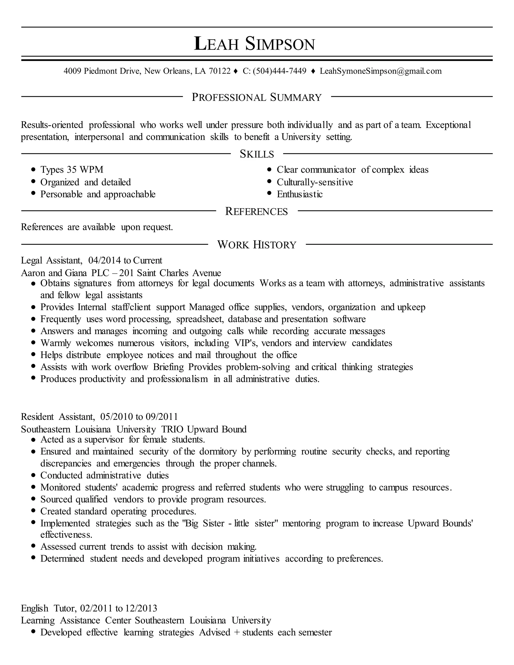 Leah Simpson Resume 2 | DOCX